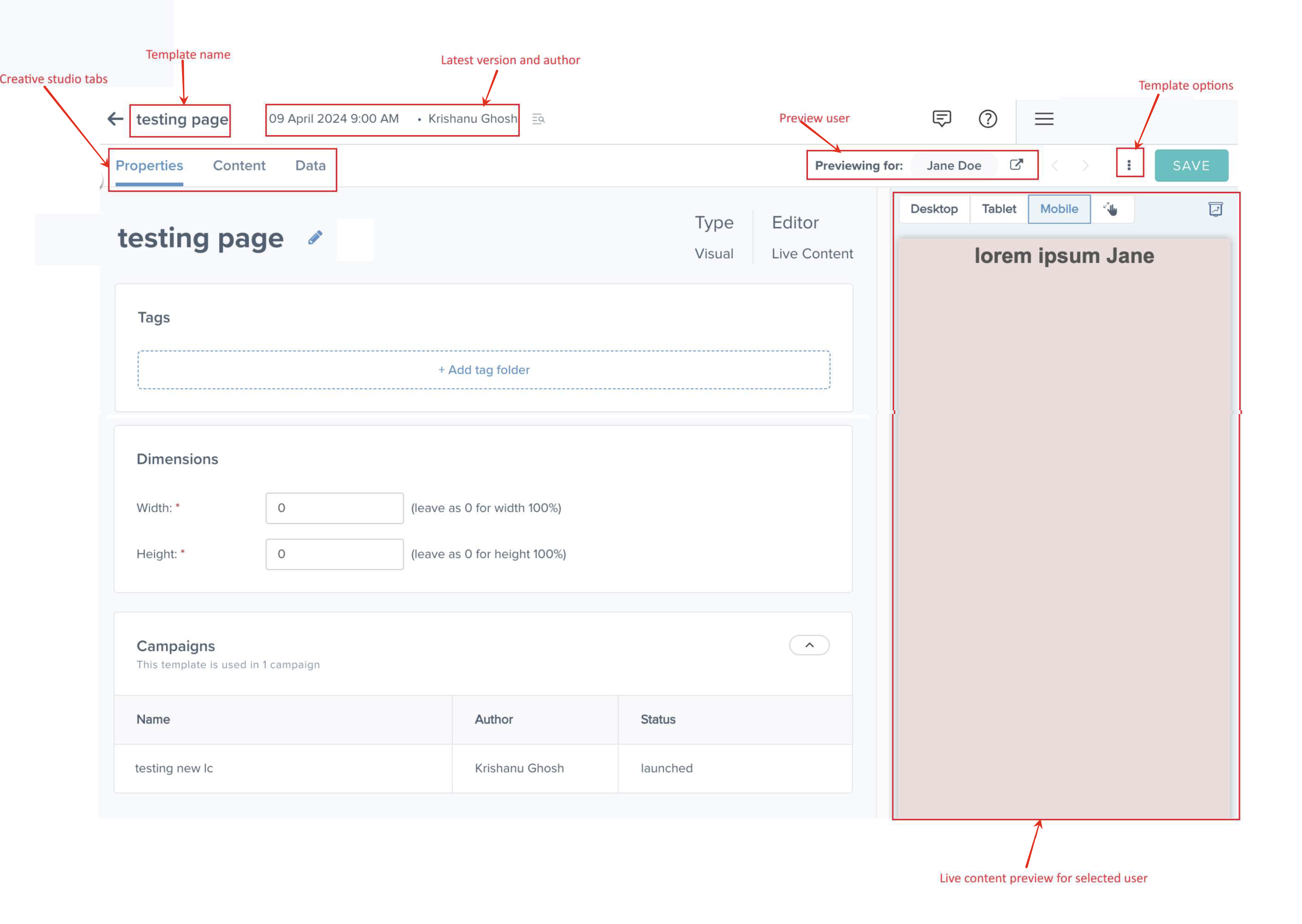 Get started with live content template – Help Center